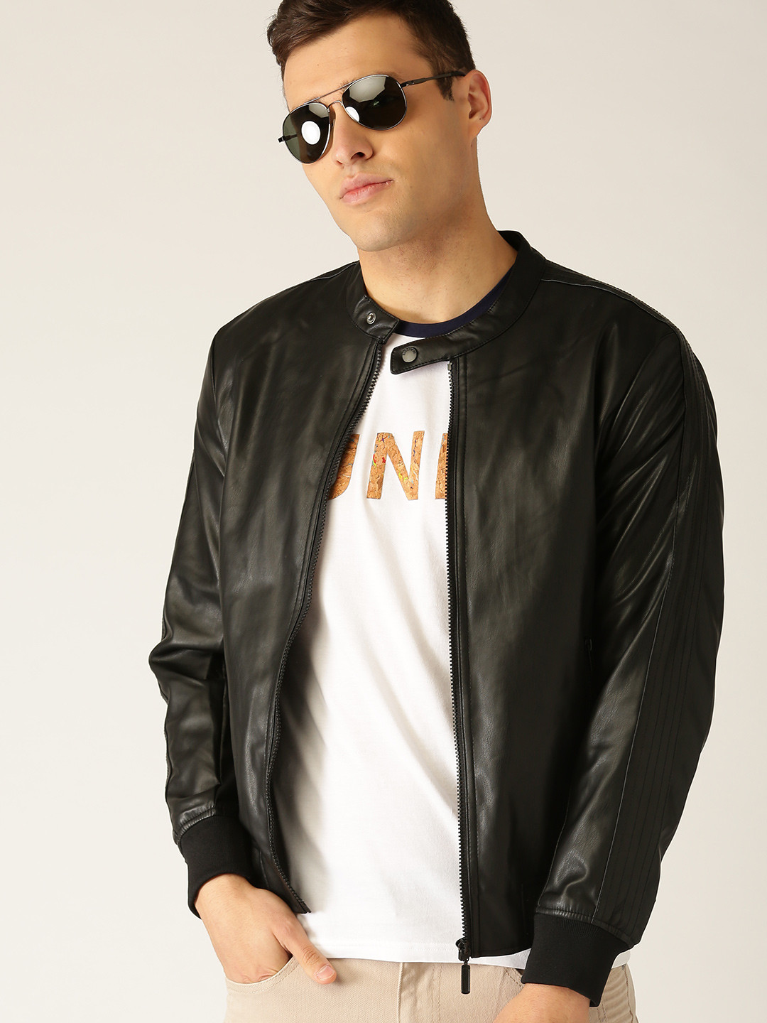 Buy United Colors Of Benetton Men Black Solid Bomber Jacket - Jackets ...