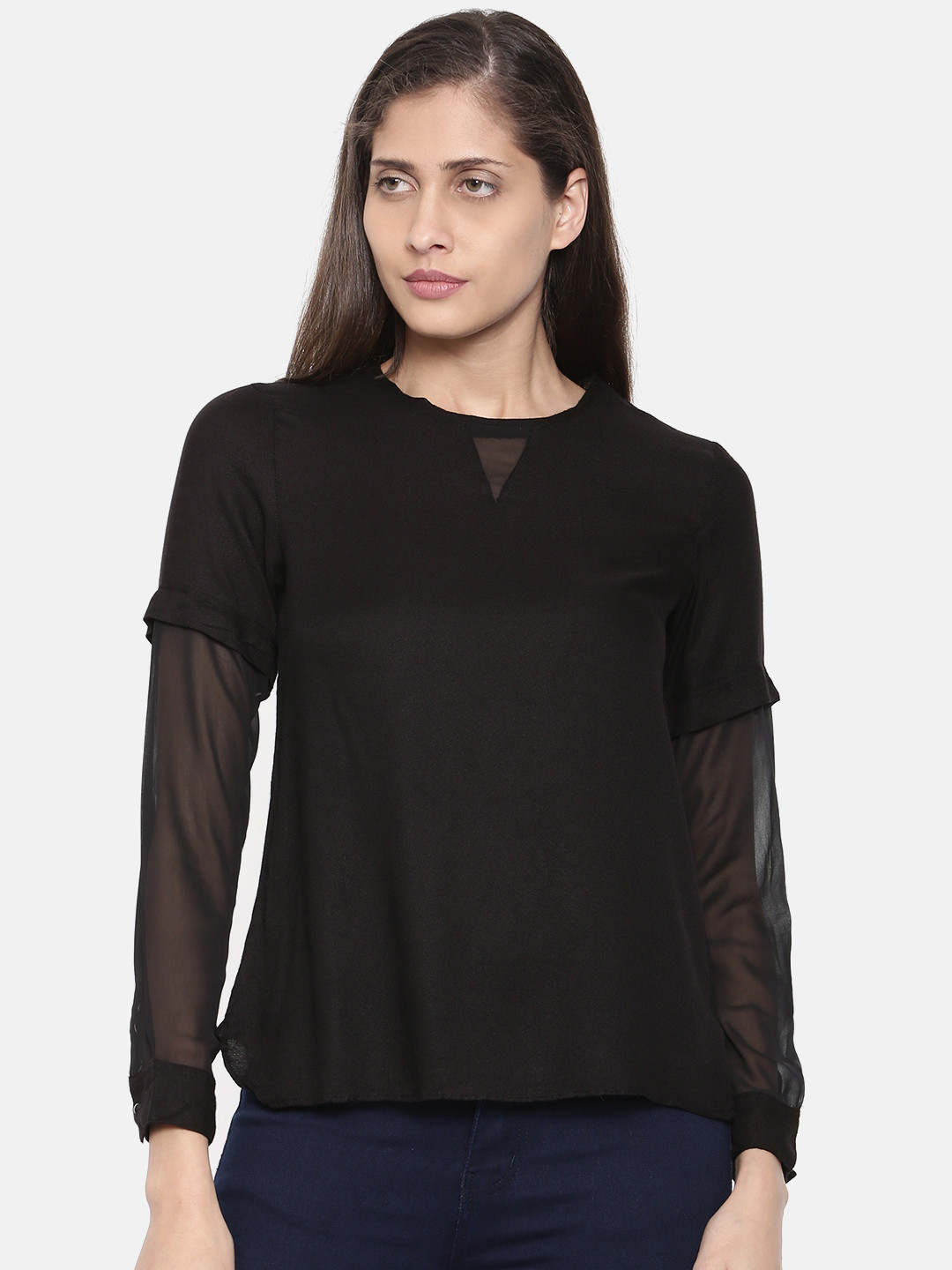 Buy SPYKAR Women Black Solid Top - Tops for Women 7676989 | Myntra