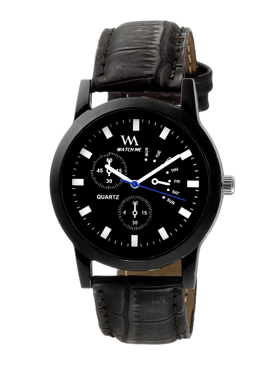 Buy WM Men Black Leather Analogue Watch WMC 003zx - Watches for Men ...