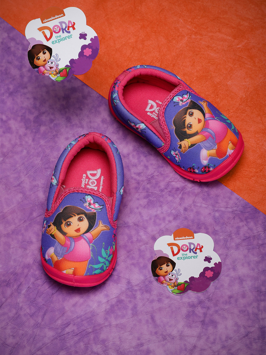 Buy Dora Girls Purple & Pink Printed Slip On Sneakers - Casual Shoes ...