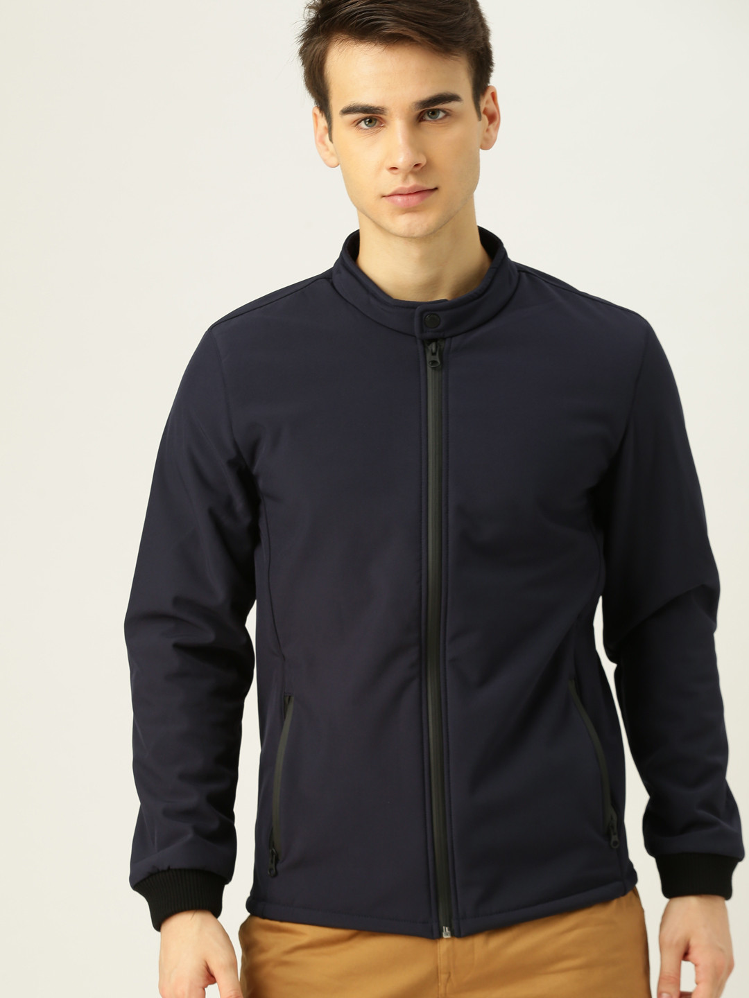 Buy United Colors Of Benetton Men Navy Blue Solid Tailored Jacket ...