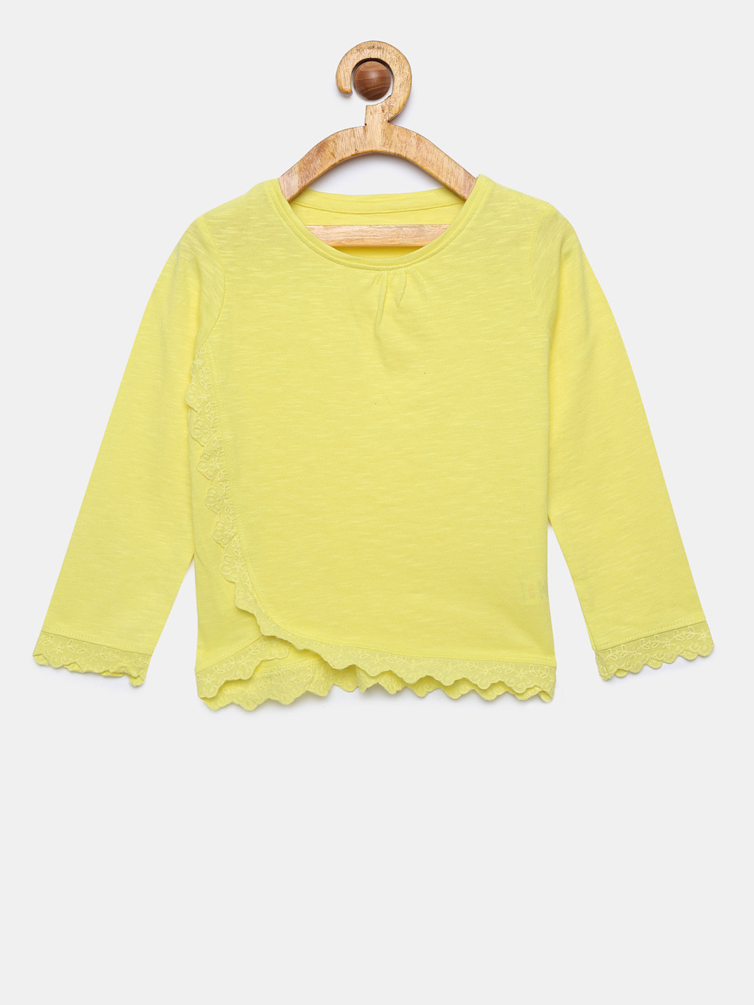 Buy Juniors By Lifestyle Girls Yellow Solid Pure Cotton Top - Tops for ...