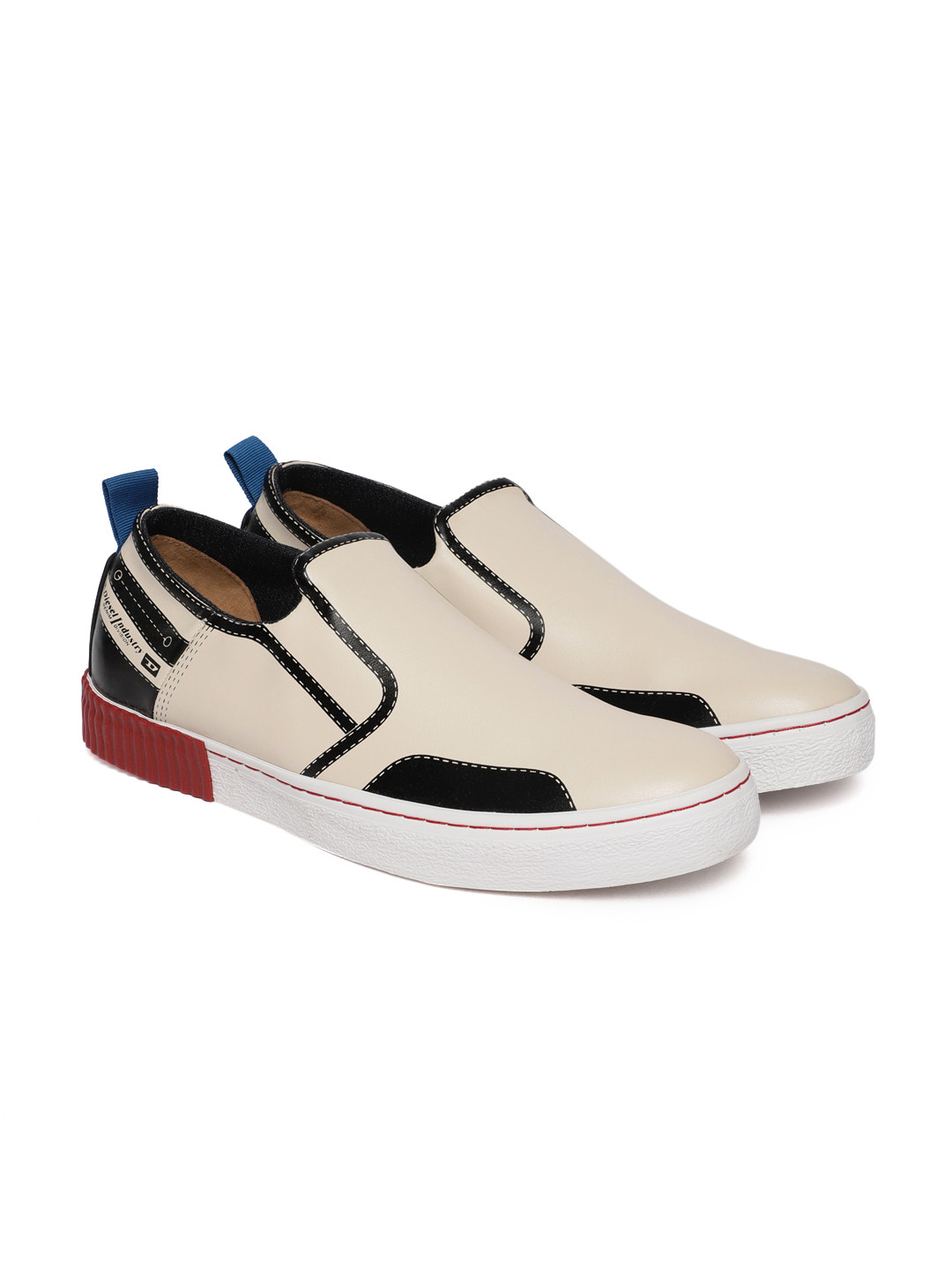 Buy DIESEL Men Cream Coloured Lip On Sneakers - Casual Shoes for Men ...