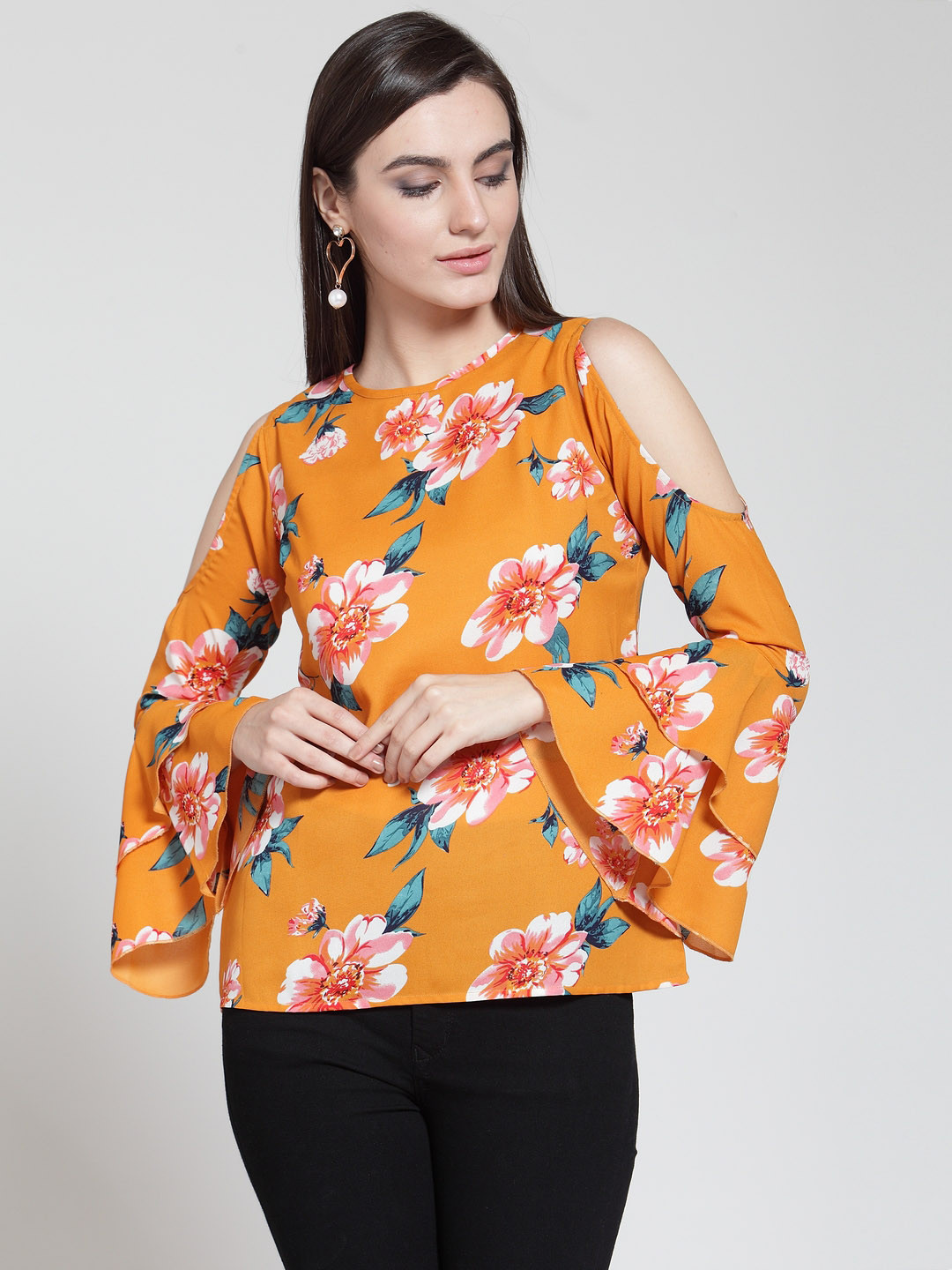 Buy PlusS Women Yellow Printed A Line Top - Tops for Women 7728415 | Myntra