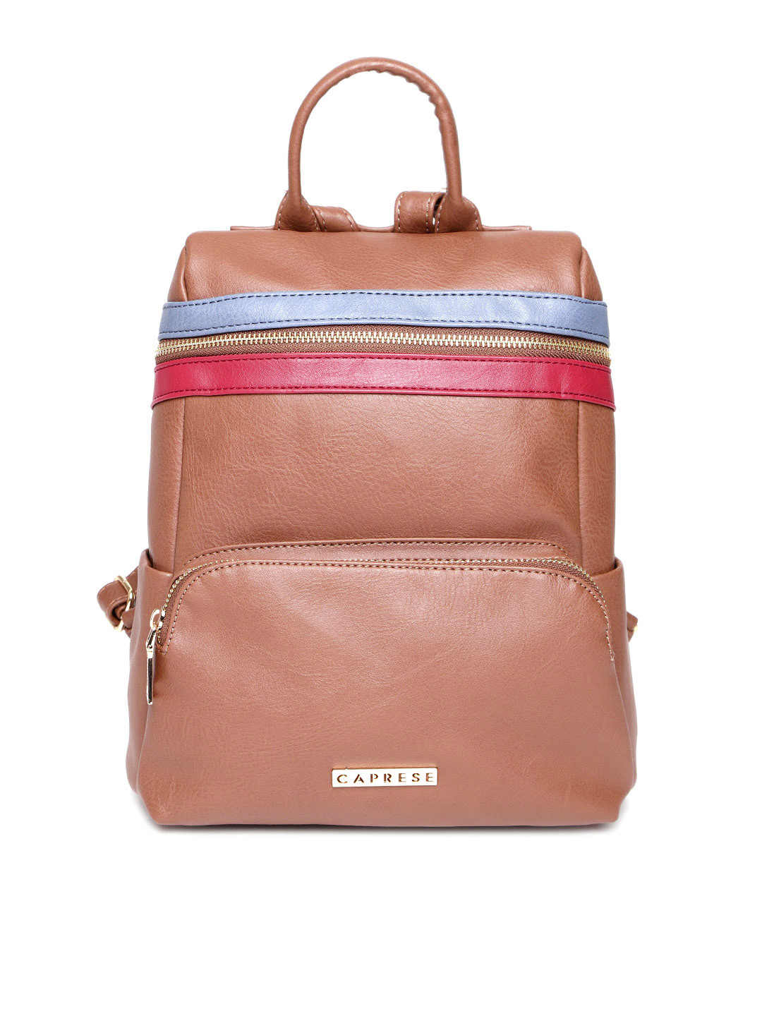Buy Caprese Women Brown Solid Backpack - Backpacks for Women 7729565 ...