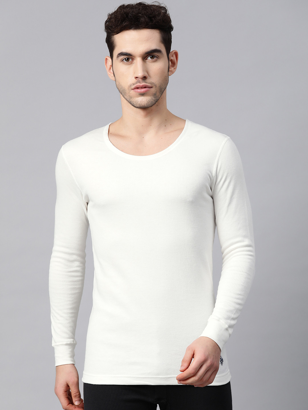 Buy U.S. Polo Assn. Men Self Striped Regular Fit Thermal T Shirt ...