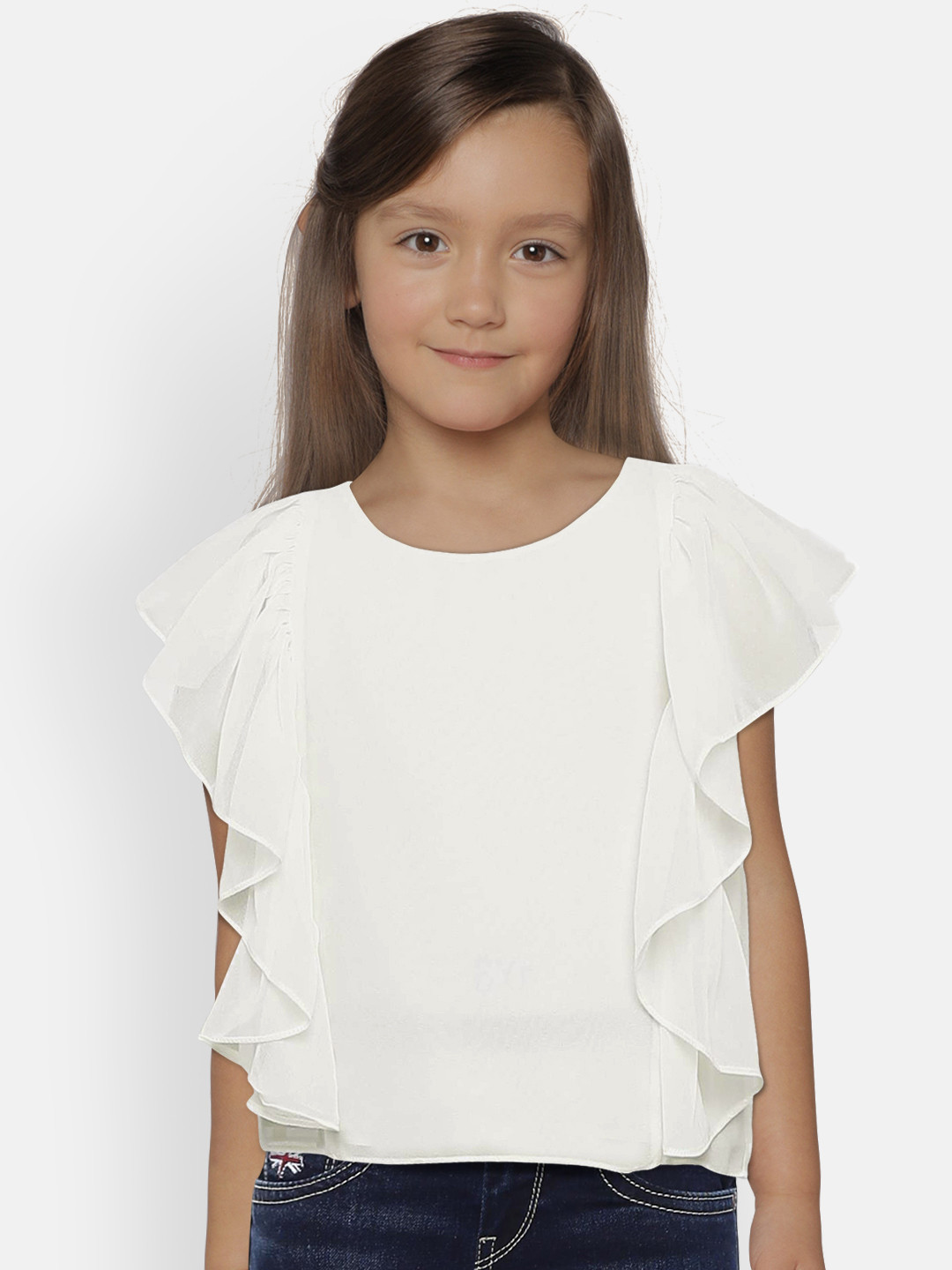 Buy MONSOON CHILDREN Girls White Solid Top - Tops for Girls 7738184 ...