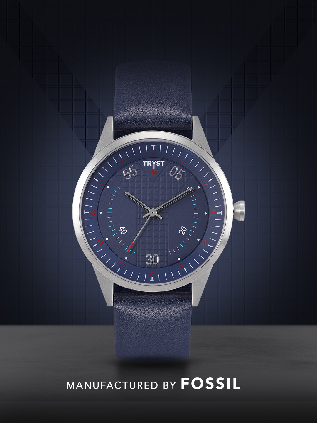 Buy TRYST Manufactured & Serviced By Fossil Men Navy Blue Watch ...