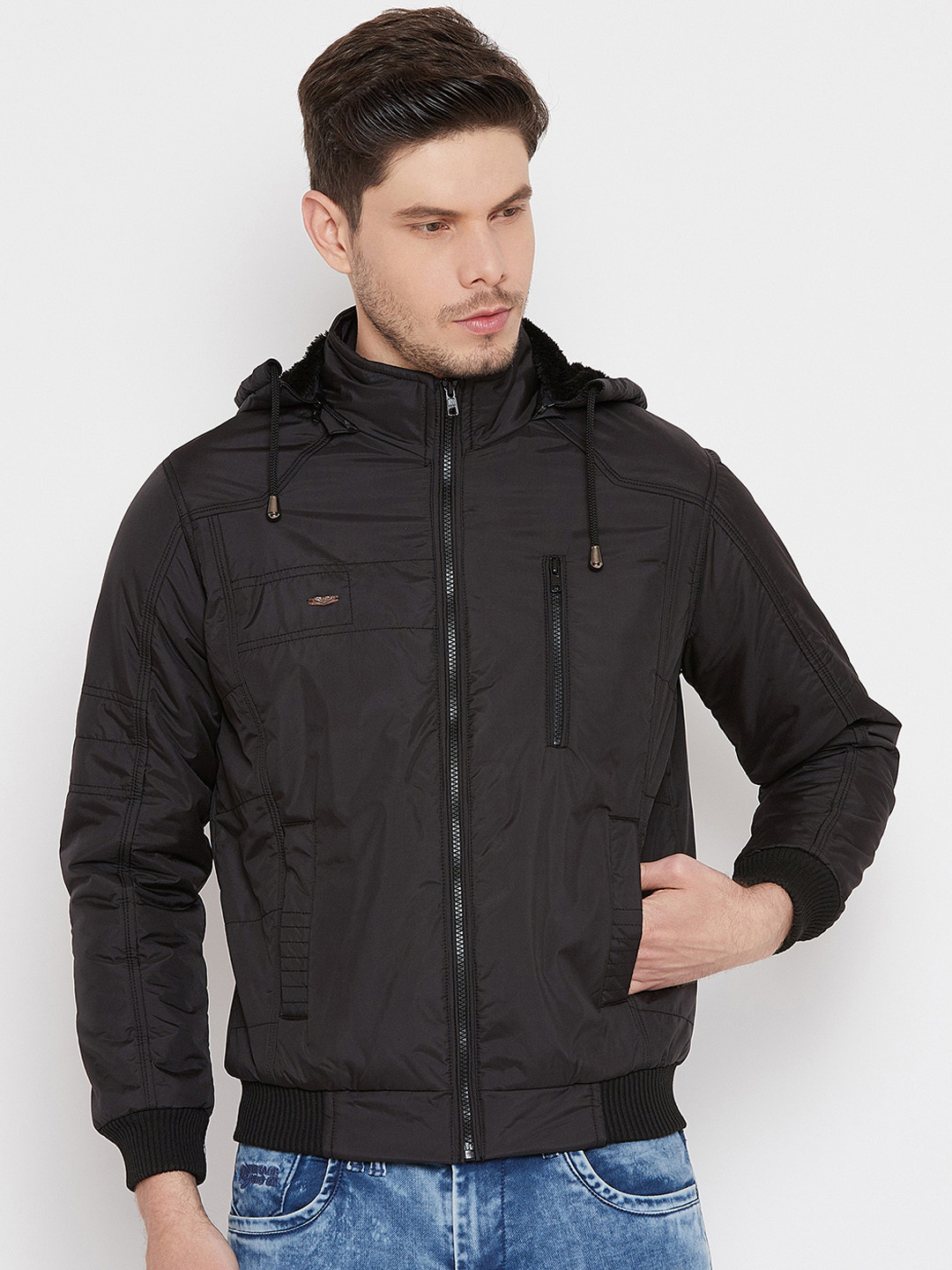Buy Duke Men Black Solid Padded Jacket - Jackets for Men 7741952 | Myntra