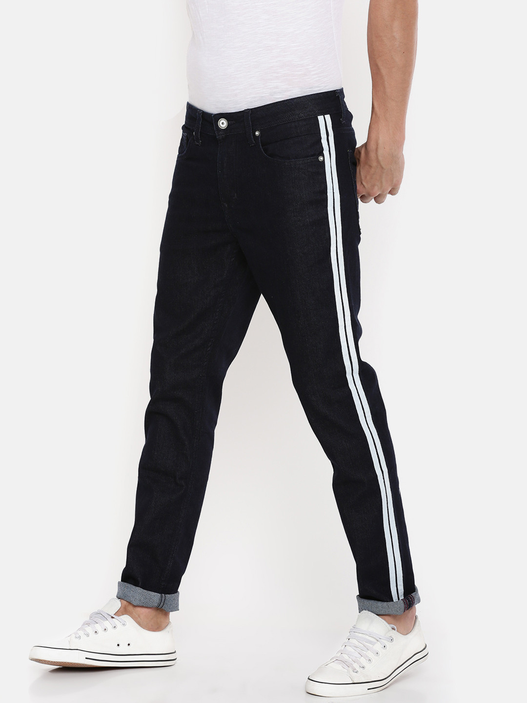 Buy Being Human Men Blue Skinny Fit Mid Rise Clean Look Stretchable ...