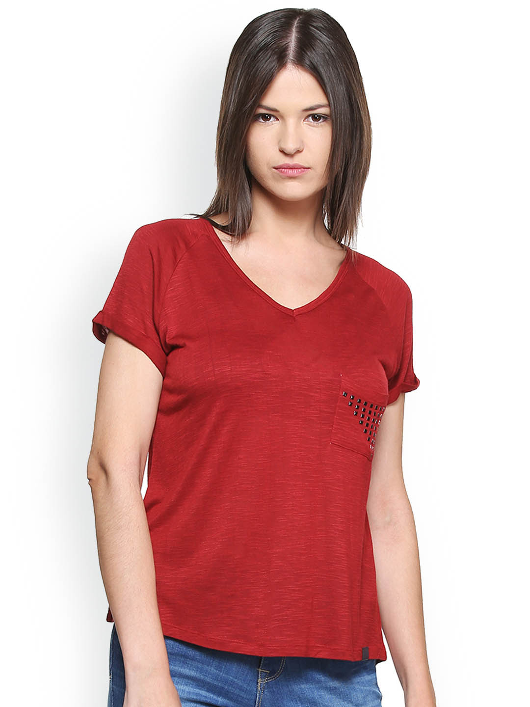 Buy People Women Maroon Solid Top - Tops for Women 7744936 | Myntra