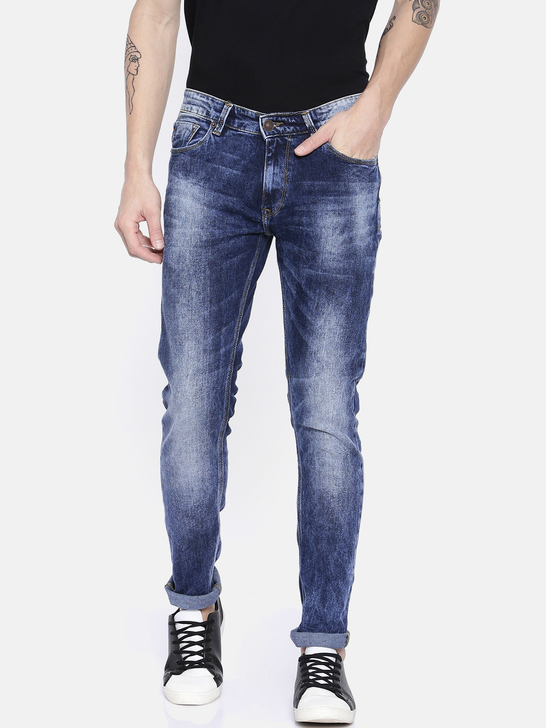 Buy SPYKAR Men Blue Ultra Skinny Fit Low Rise Stretchable Jeans - Jeans ...