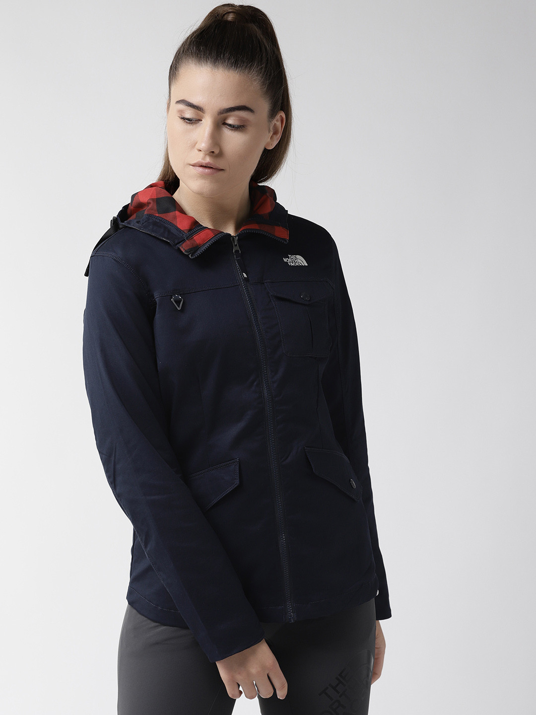 Buy The North Face Women Navy Blue Solid Utility Parka Jacket - Jackets ...
