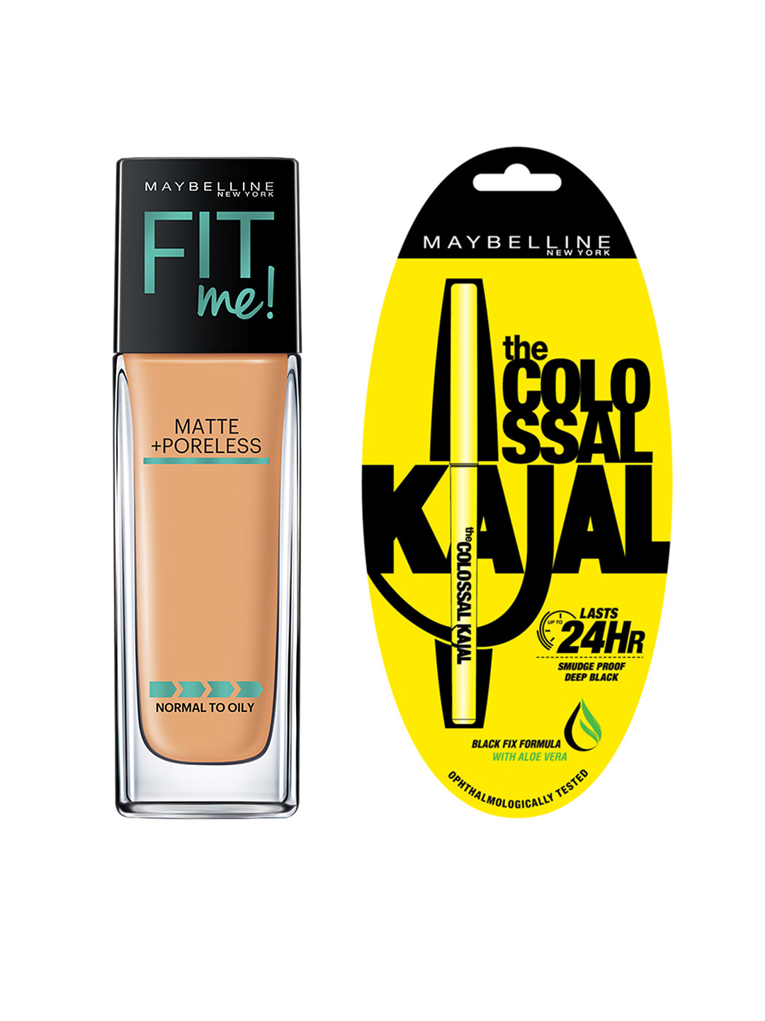 Buy Maybelline New York Fit Me 310 Sun Beige Matte Foundation & Black ...