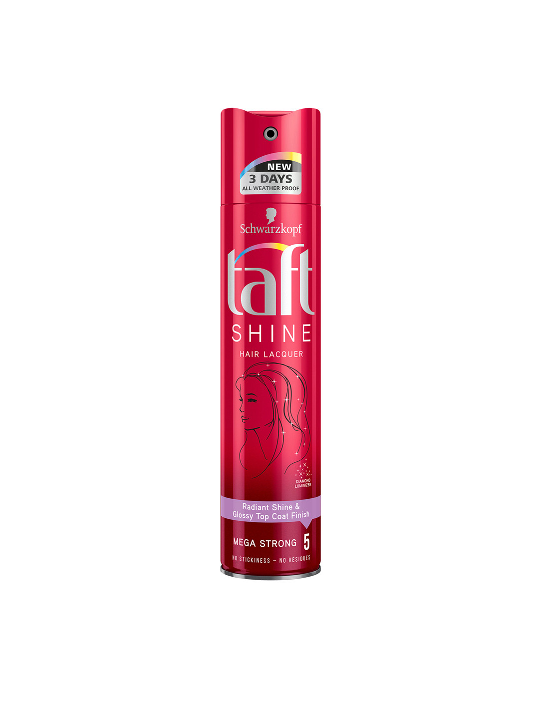 Buy Schwarzkopf Taft Shine Hair Lacquer Mega Strong 5 - Hair Spray for ...