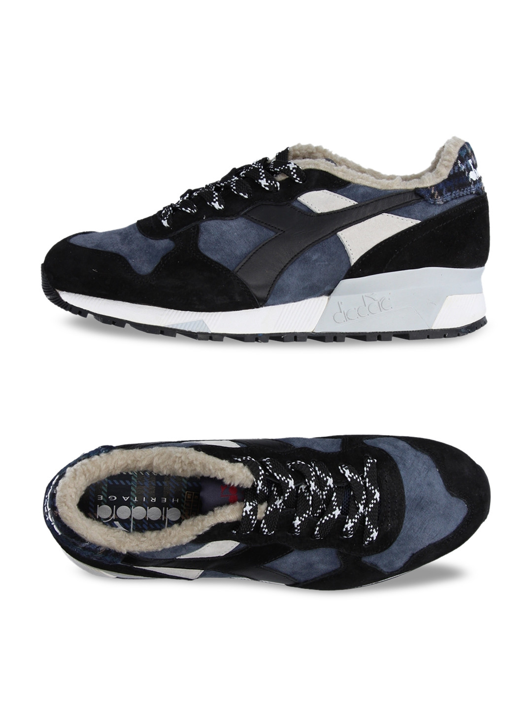 Buy Diadora Men Black & Blue Colourblocked Sneakers - Casual Shoes for ...