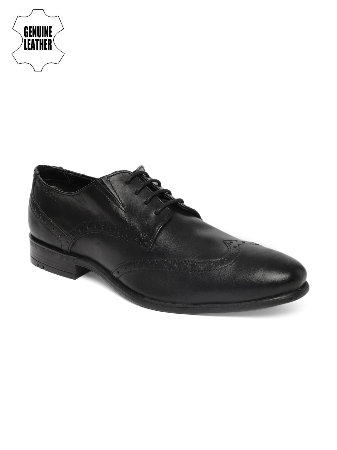 Buy Ruosh Men Black Genuine Leather Formal Brogues - Formal Shoes for ...