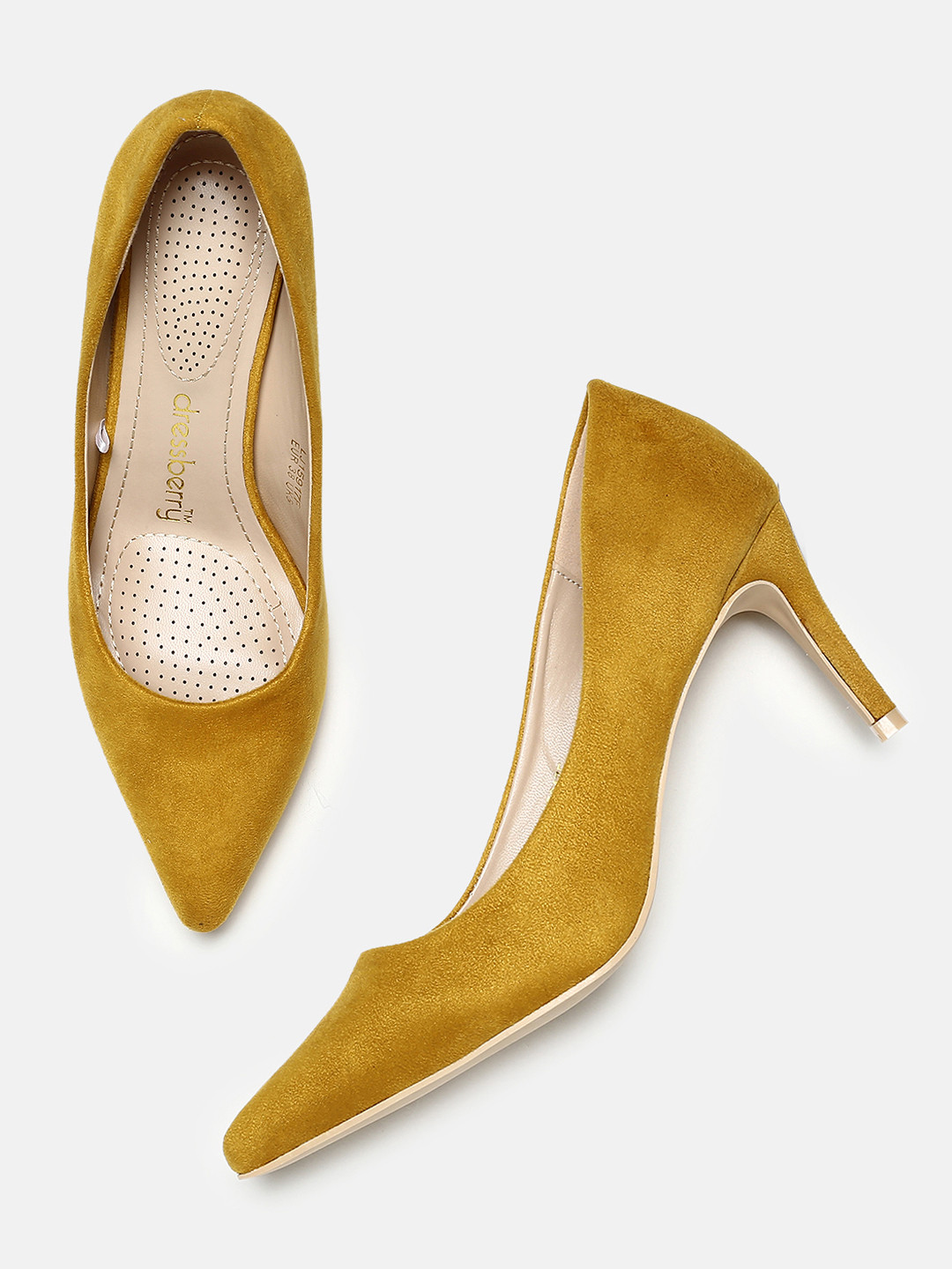 Buy DressBerry Women Yellow Solid Pumps - Heels for Women 7785023 | Myntra