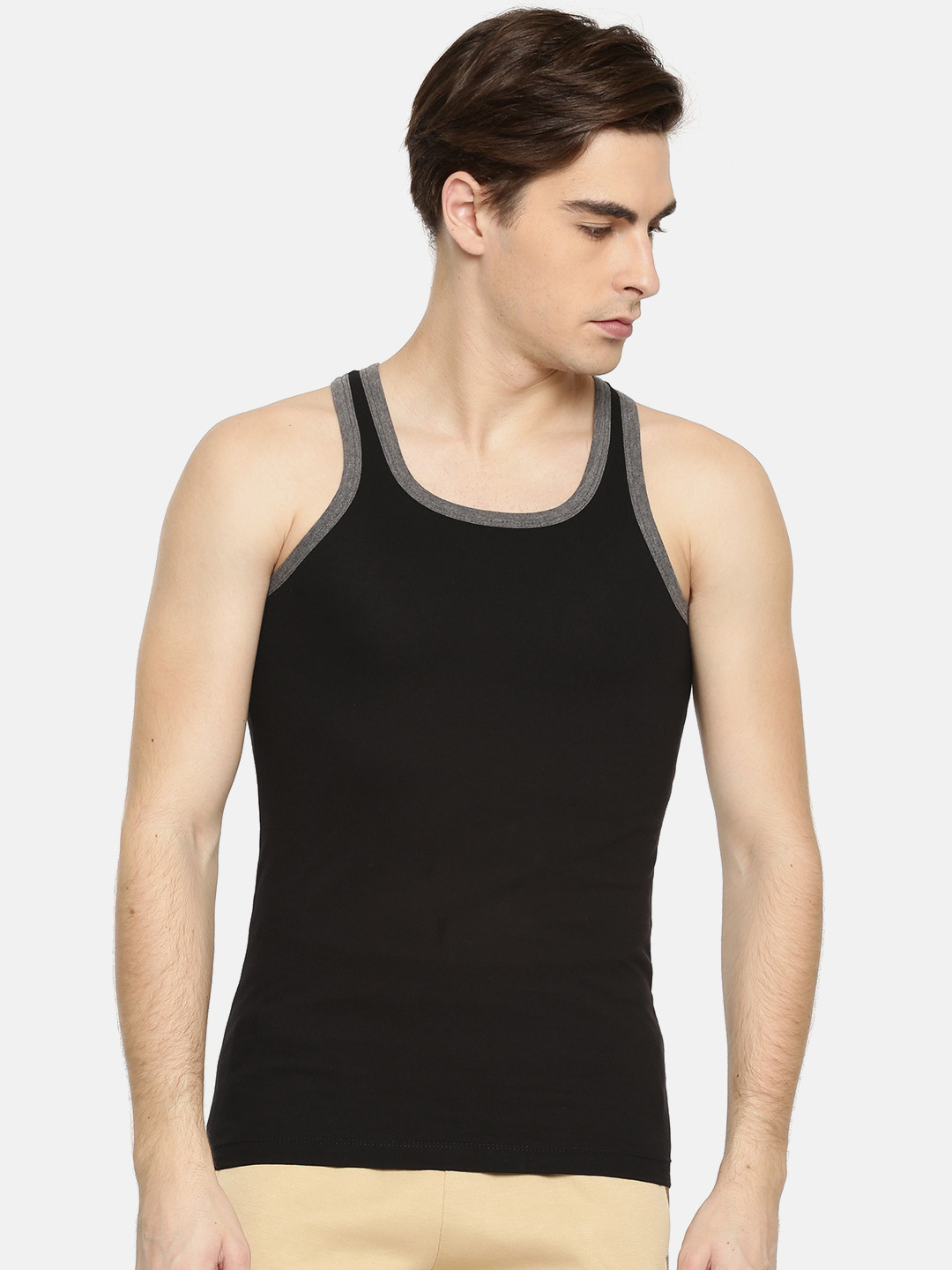 Buy Chromozome Men Black Innerwear Vest WS 22 - Innerwear Vests for Men ...