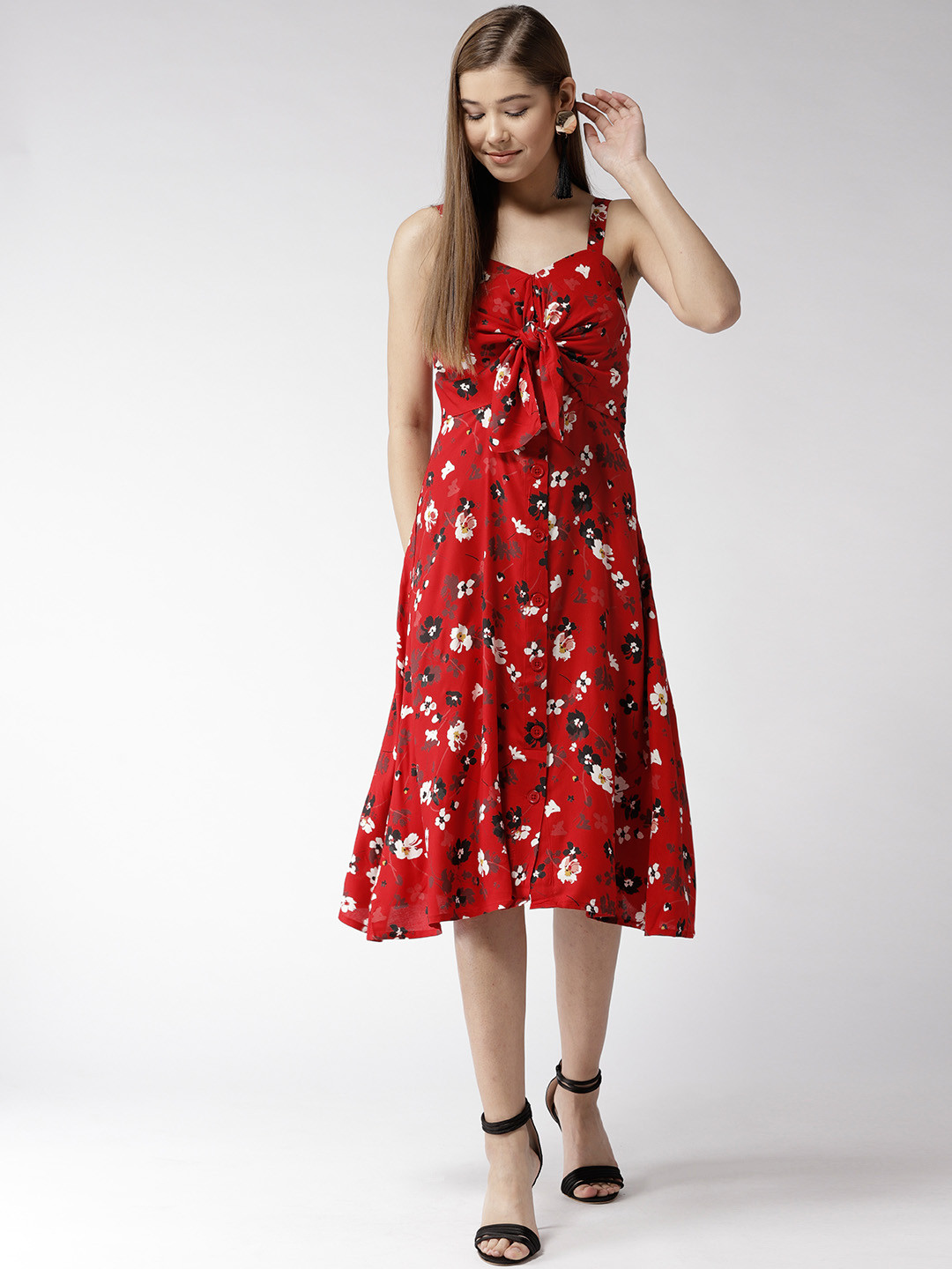 Buy 20Dresses Women Red Printed Midi A Line Dress - Dresses for Women ...