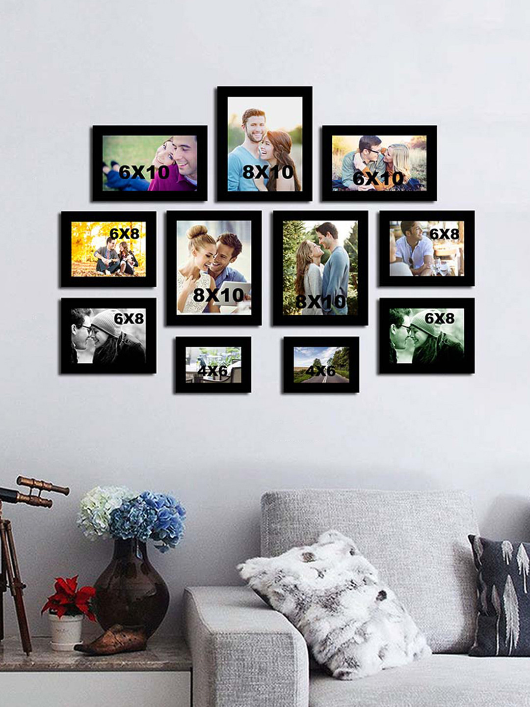 Buy Art Street Set Of 11 Black Wall Photo Frames - Photo Frames for ...