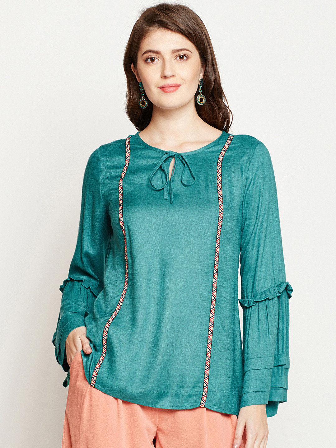Buy RARE ROOTS Women Teal Solid A Line Top - Tops for Women 7812813 ...
