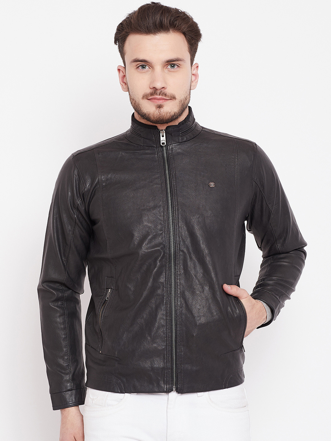 Buy Duke Men Black Solid Biker Jacket - Jackets for Men 7813817 | Myntra