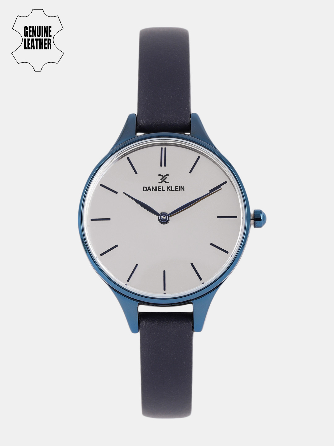 Buy Daniel Klein Women Silver Toned Leather Analogue Watch - Watches ...