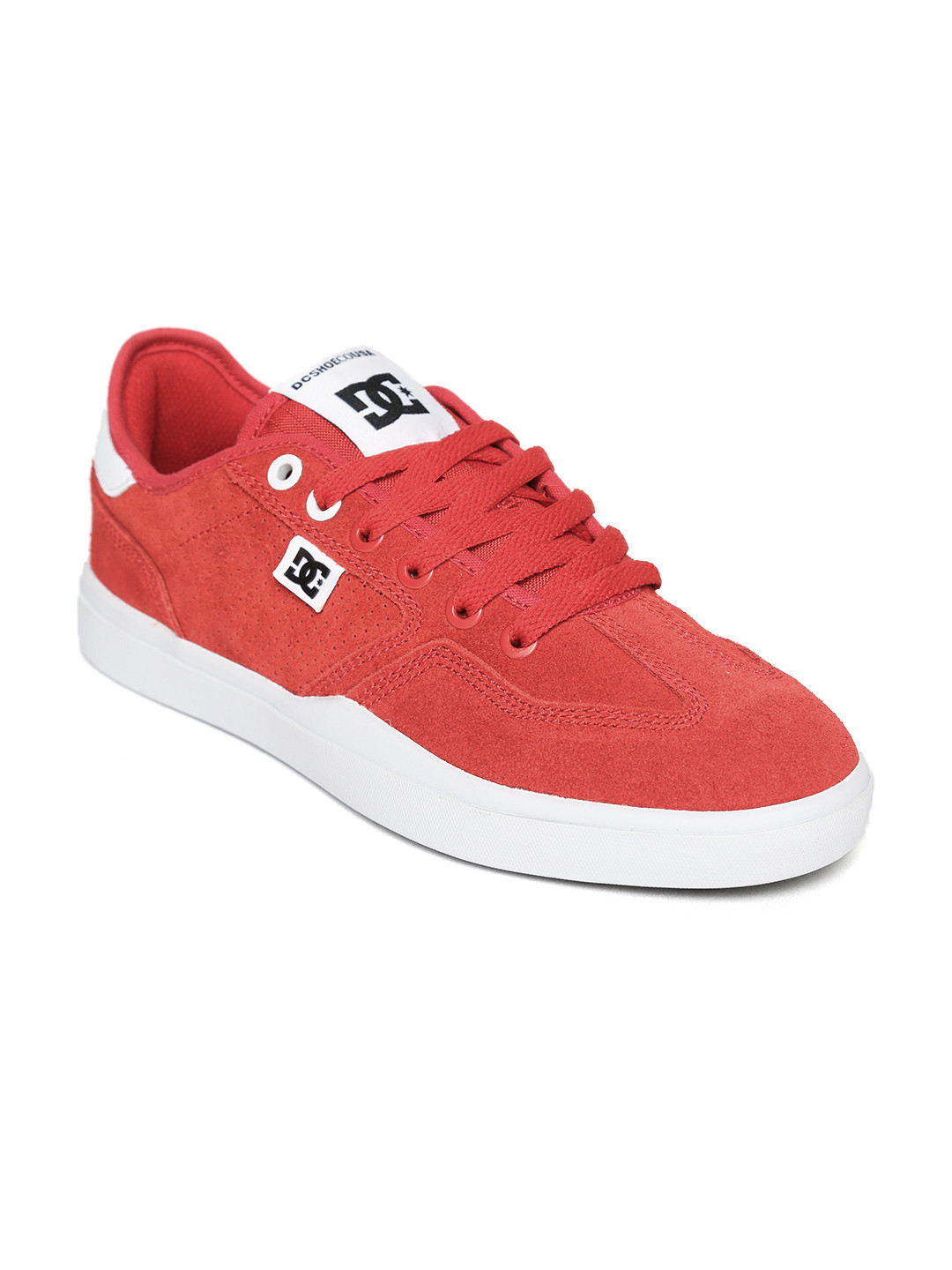 Buy DC Men Red Leather Perforated Sneakers - Casual Shoes for Men ...