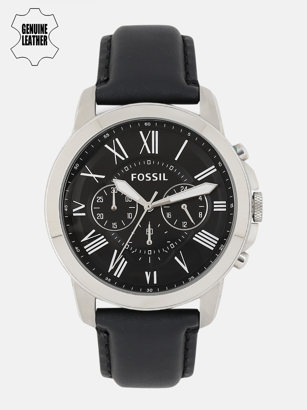 Buy Fossil Men Black Leather Analogue Watch FS4812I_Factory_Service ...