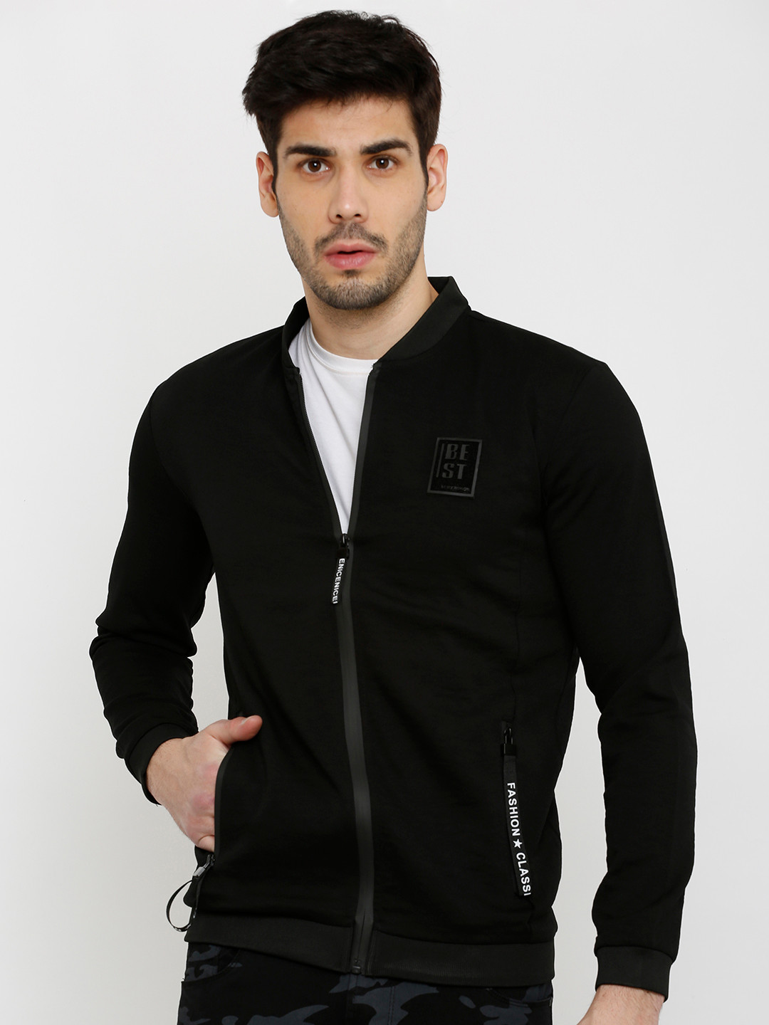 Buy Rex Straut Jeans Men Black Solid Sweatshirt - Sweatshirts for Men ...