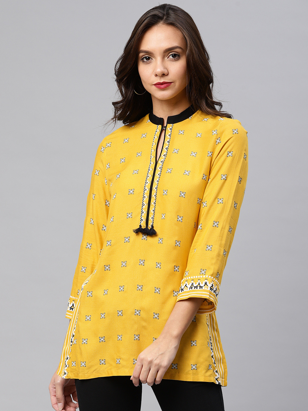 Buy W Women Yellow Printed Top - Tops for Women 7900107 | Myntra