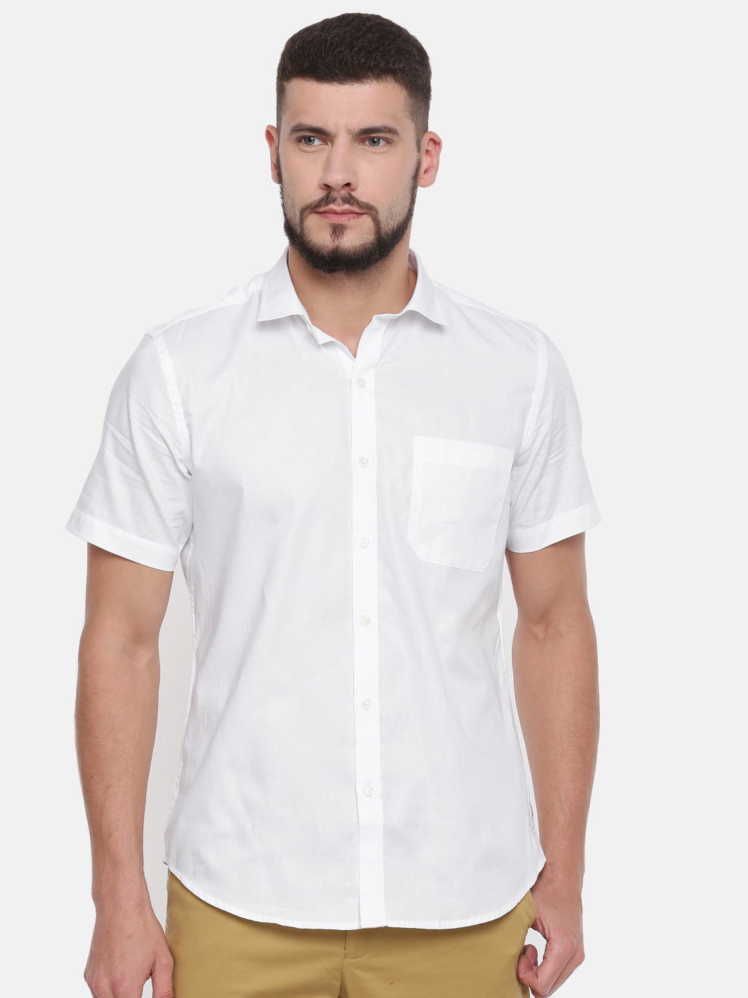 Buy Indigo Nation Men White Slim Fit Solid Casual Shirt - Shirts for ...