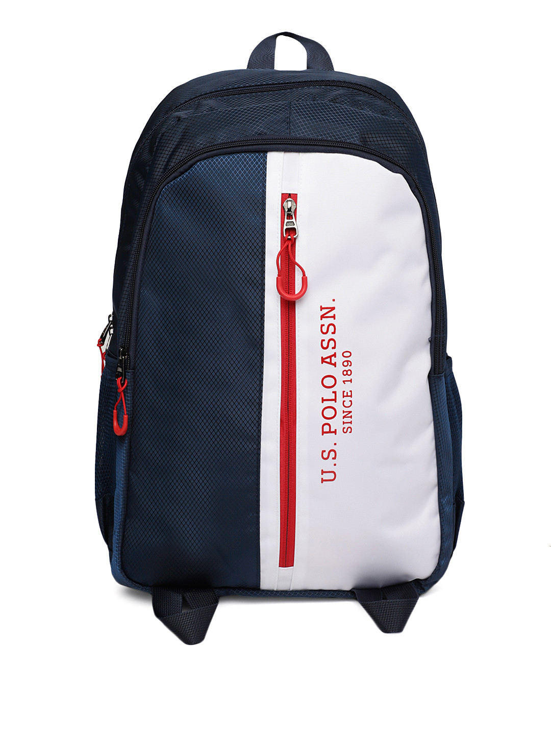 Buy U.S. Polo Assn. Men Blue & White Colourblocked Backpack - Backpacks ...