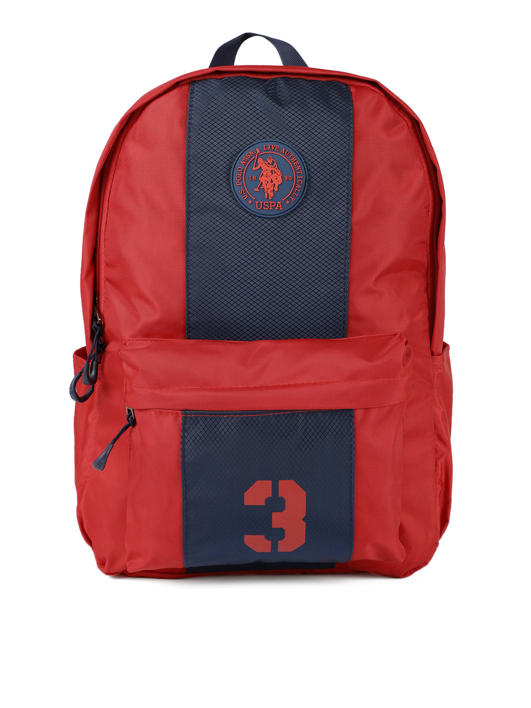 Buy U.S. Polo Assn. Men Red & Blue Colorblocked Backpack - Backpacks ...