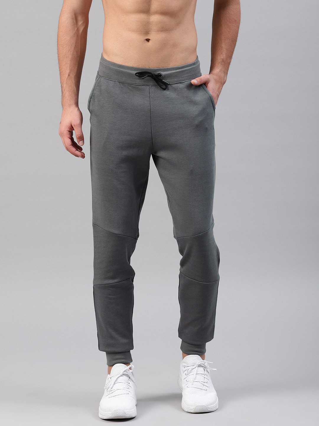 Buy HRX Active By Hrithik Roshan Men Grey Solid Joggers - Track Pants ...