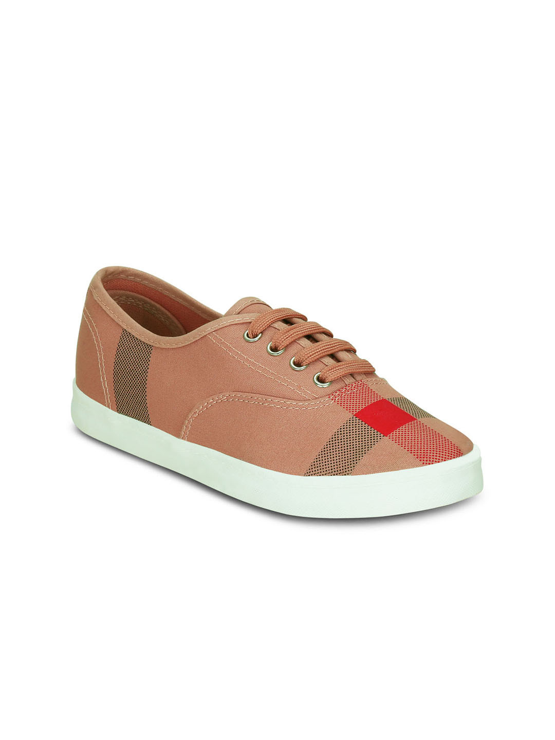 Buy Get Glamr Women Peach Coloured Sneakers - Casual Shoes for Women ...