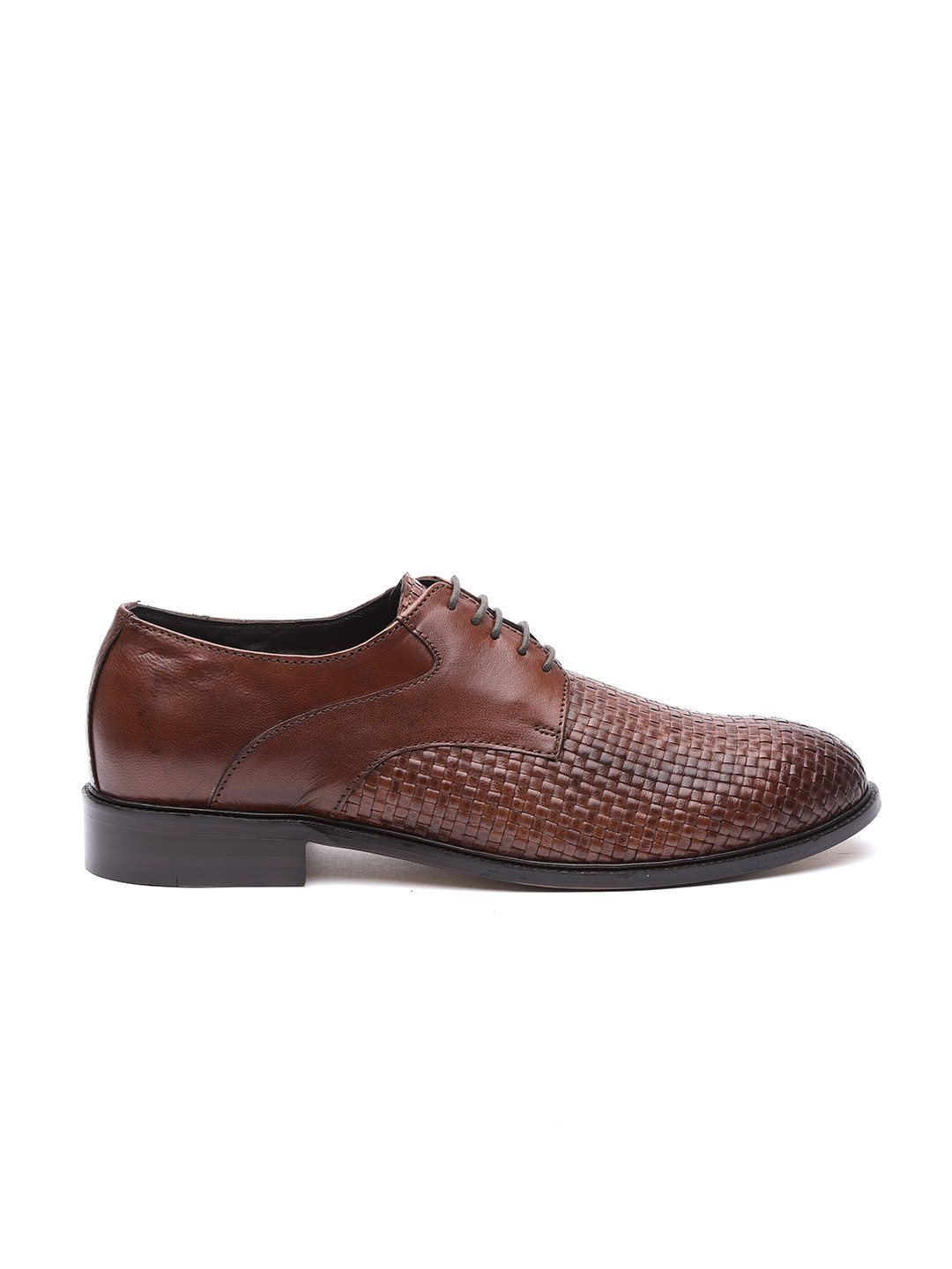 Buy Carlton London Men Brown Textured Leather Formal Derbys - Formal ...