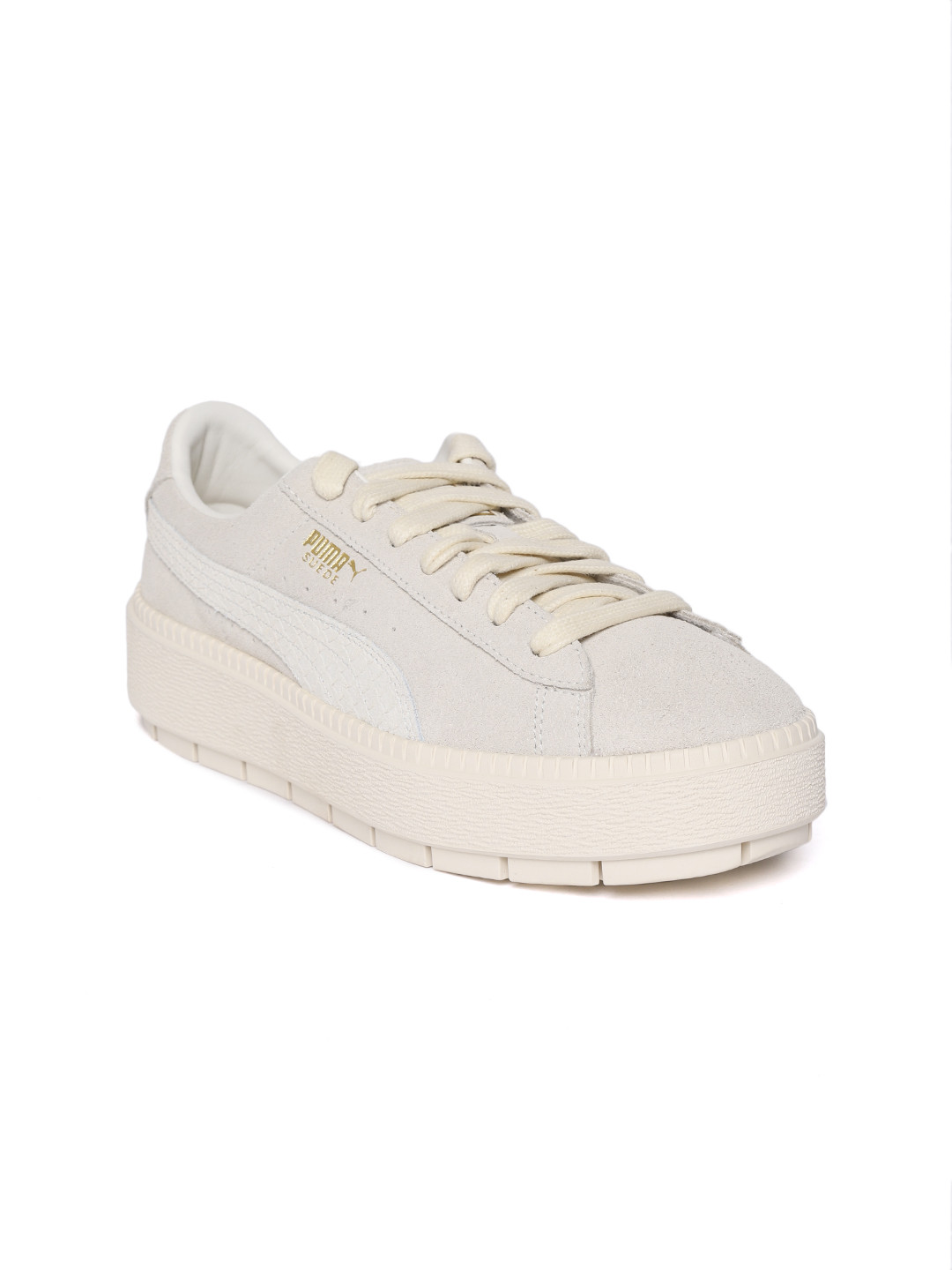 Buy Puma Women Beige Suede Trace Animal Flatform Sneakers - Casual ...