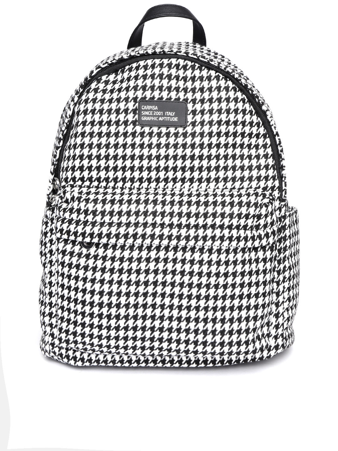 Buy CARPISA Women Black & White Textured Backpack - Backpacks for Women ...