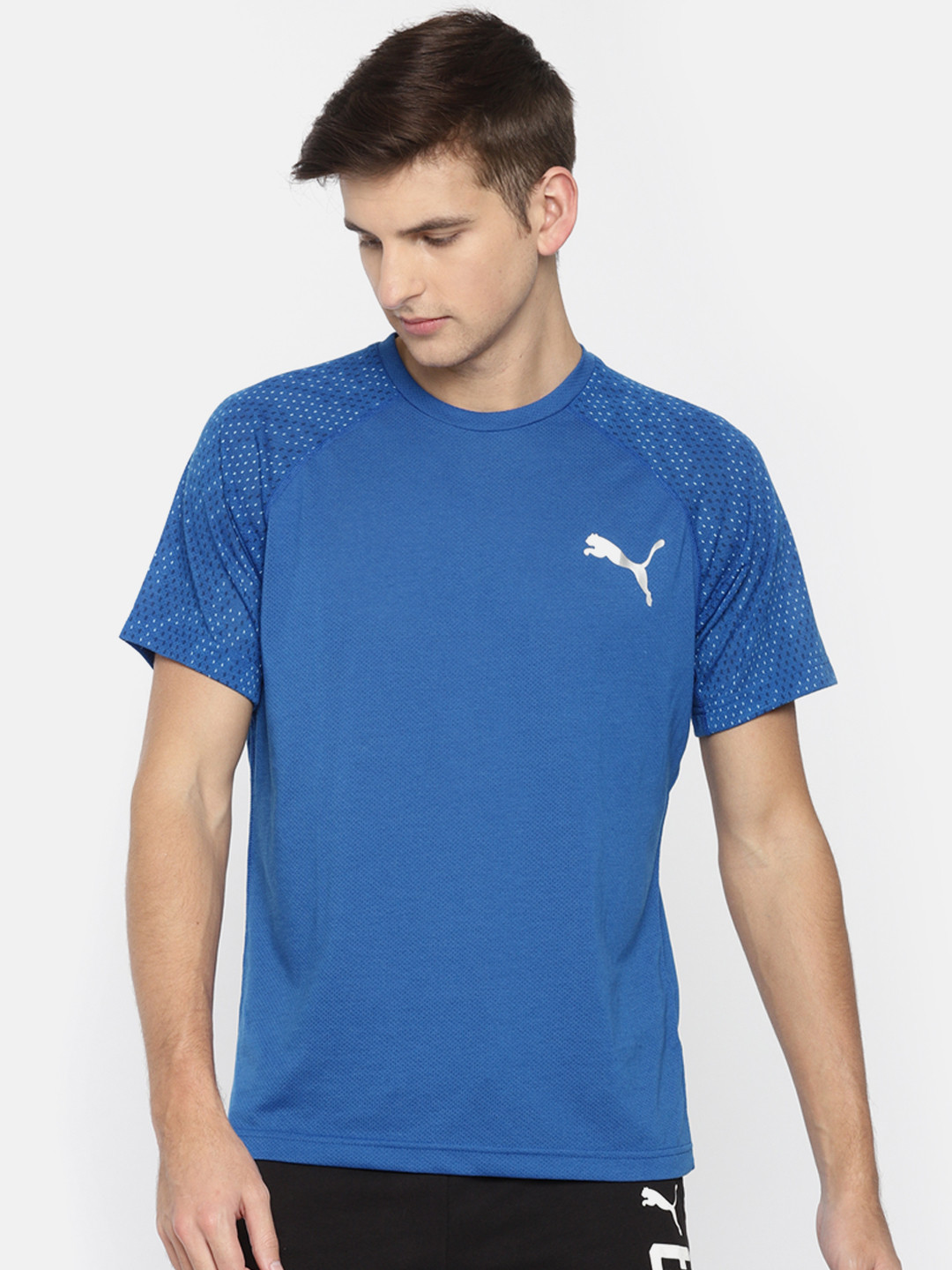 Buy Puma Men Blue Solid DRY CELL Round Neck T Shirt - Tshirts for Men ...