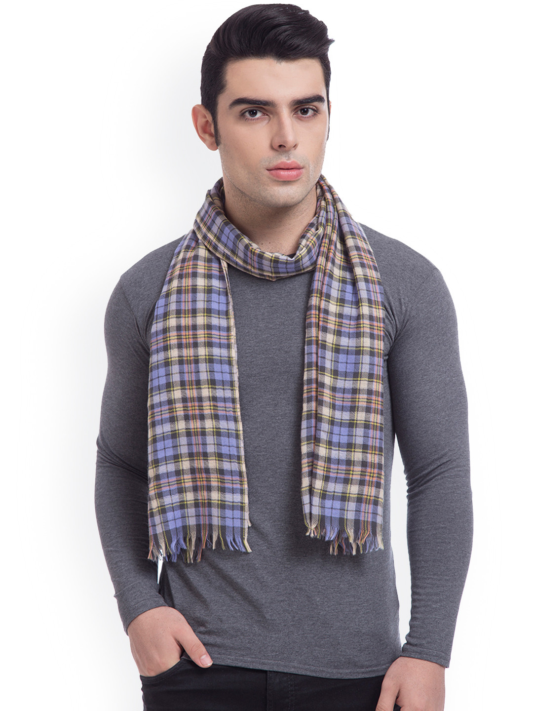 Buy SHINGORA Men Multicoloured Checked Muffler - Mufflers for Men ...