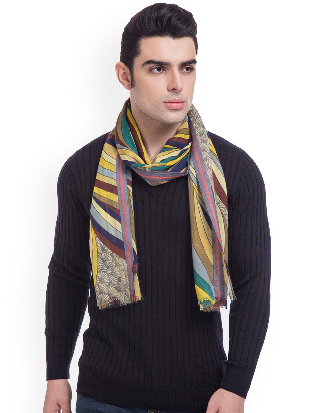 Buy SHINGORA Men Multicoloured Striped Muffler - Mufflers for Men ...