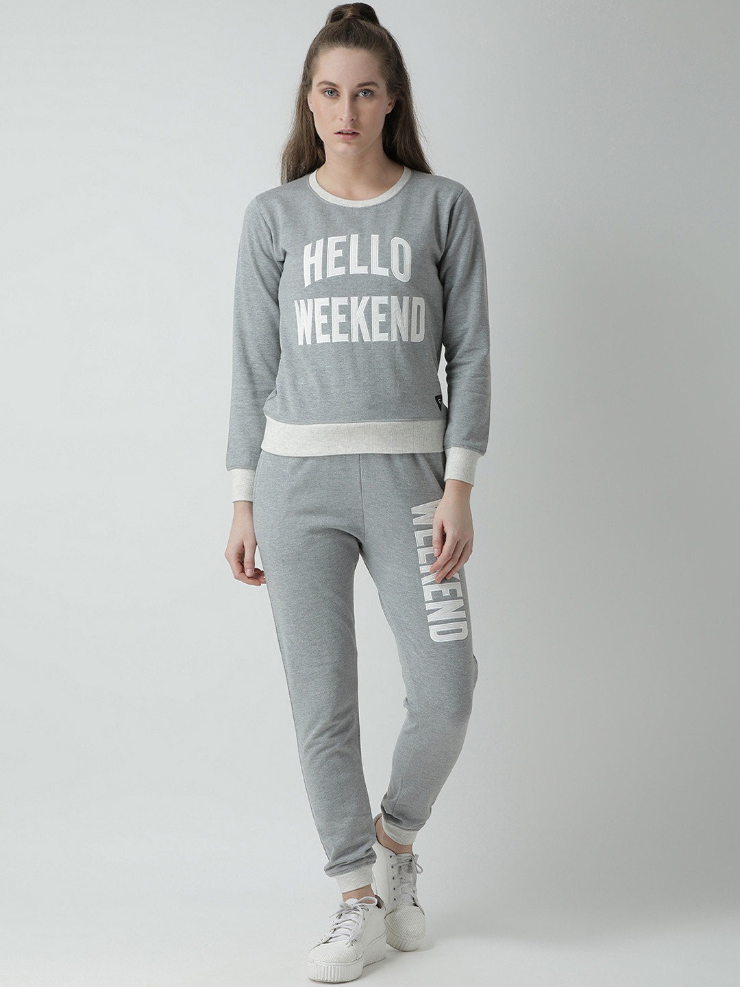 Buy GRIFFEL Women Grey Printed Tracksuit - Tracksuits for Women 8162697 ...