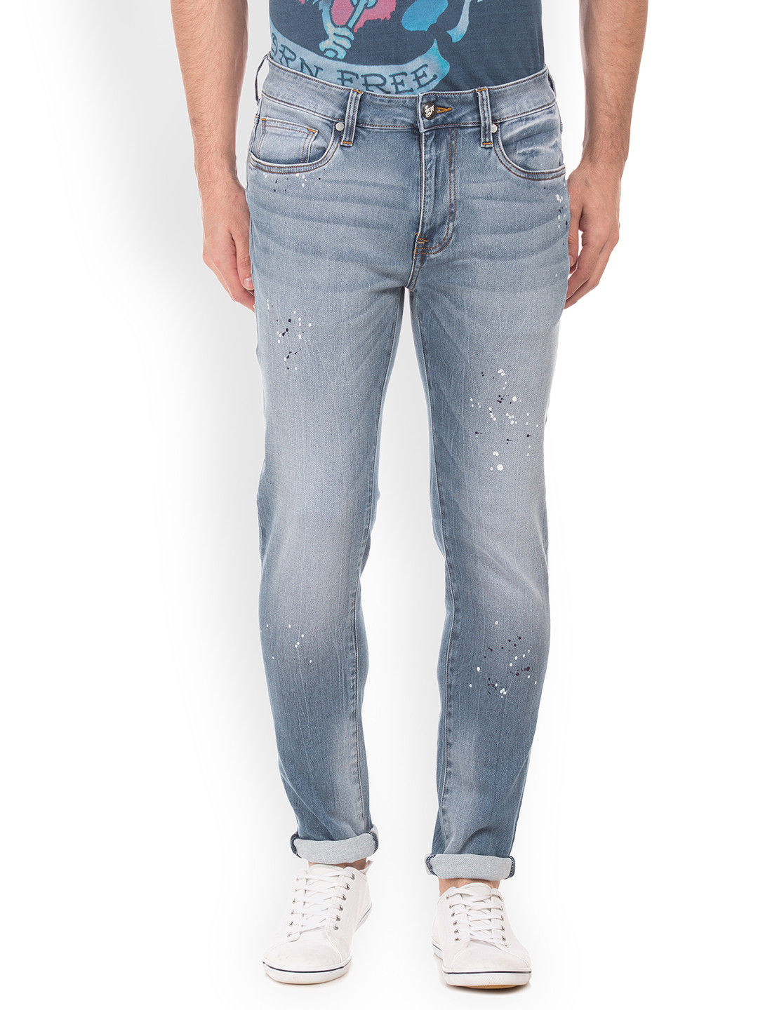 Buy Ed Hardy Men Blue Slim Fit Mid Rise Clean Look Jeans - Jeans for ...