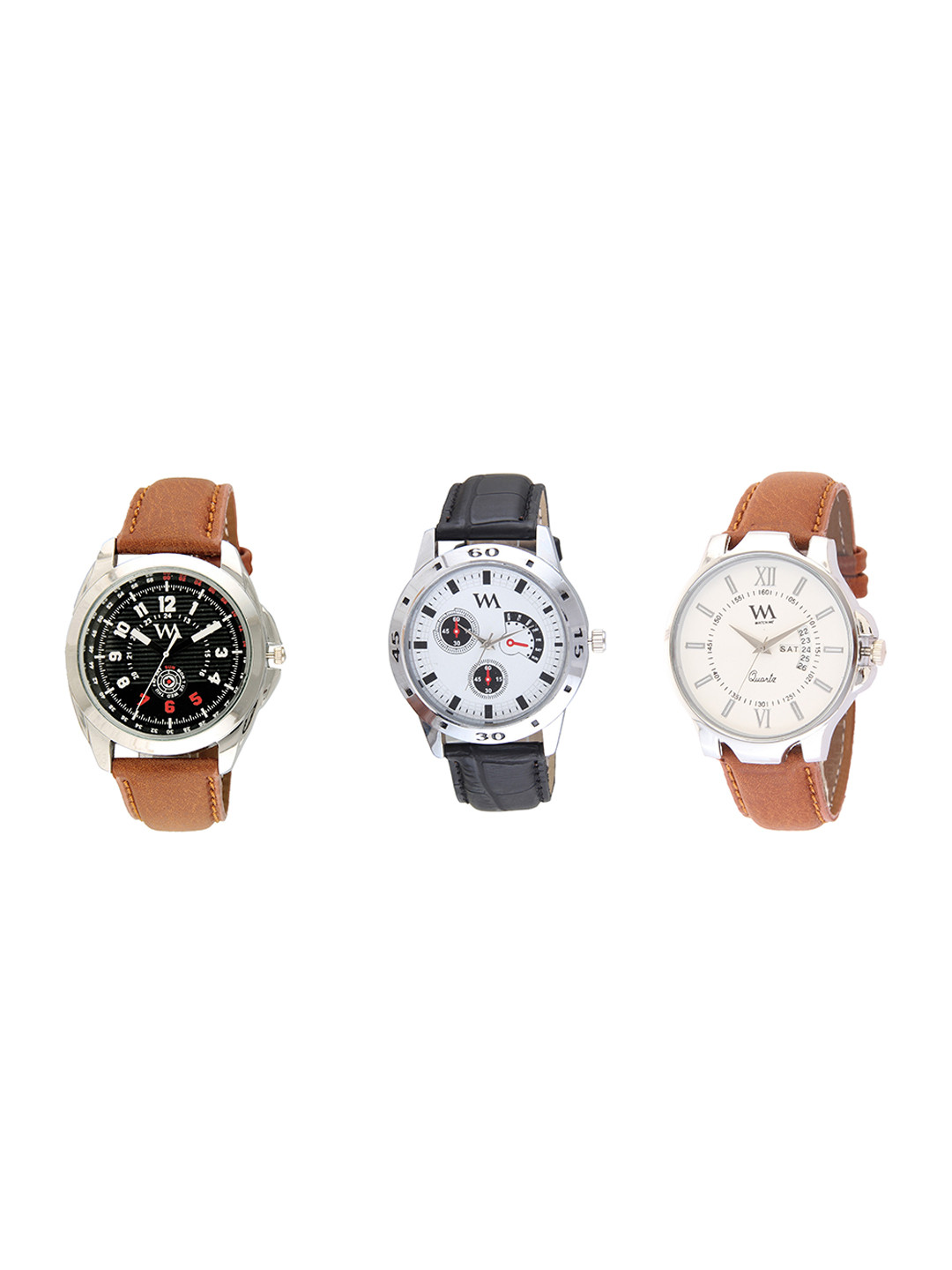 Buy WM Men Set Of 3 Analogue Watches AWC 012 013 018kjo - Watches for ...