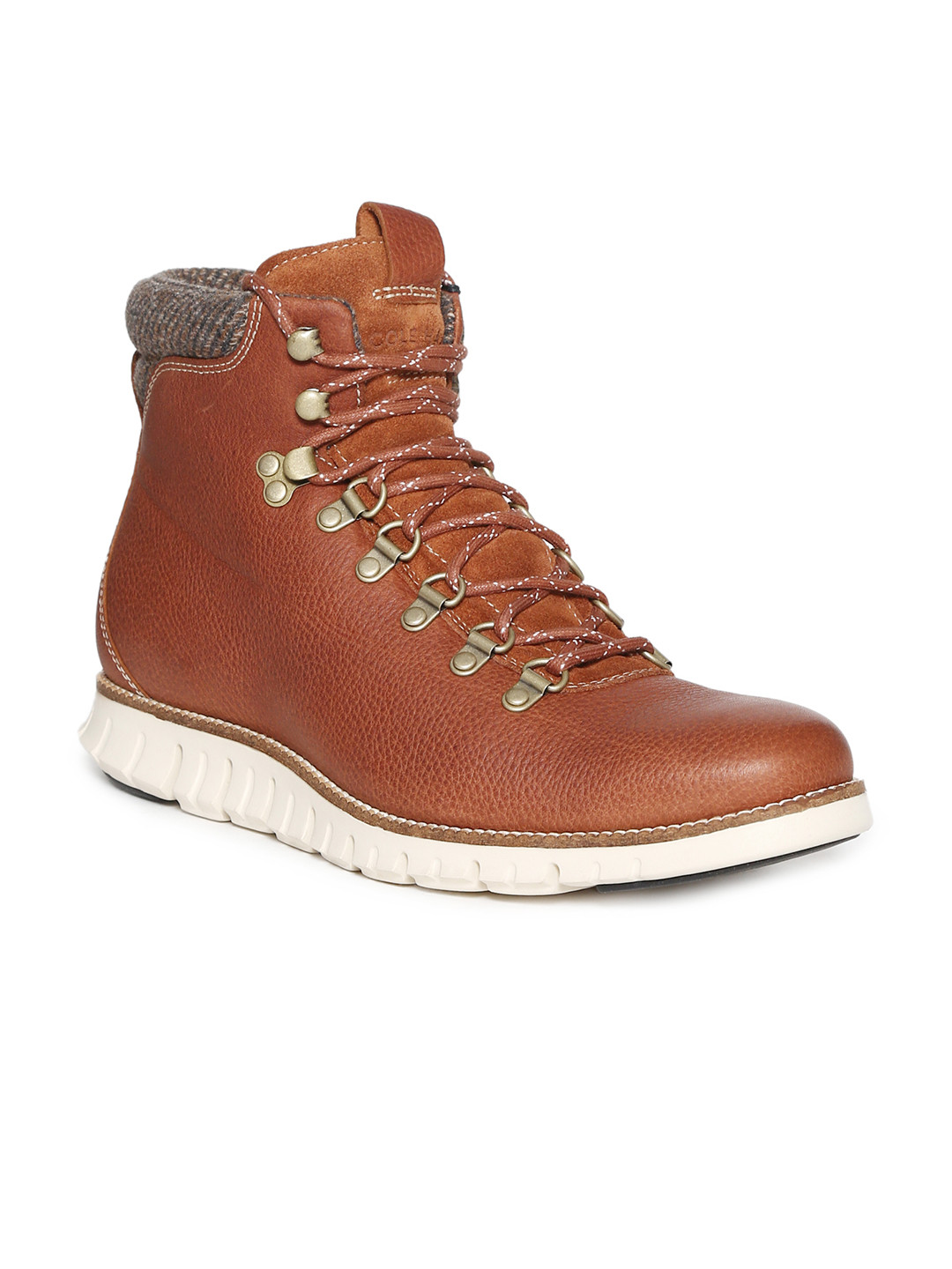 Buy Cole Haan Men Tan Brown Solid Leather Mid Top Sneakers - Casual ...