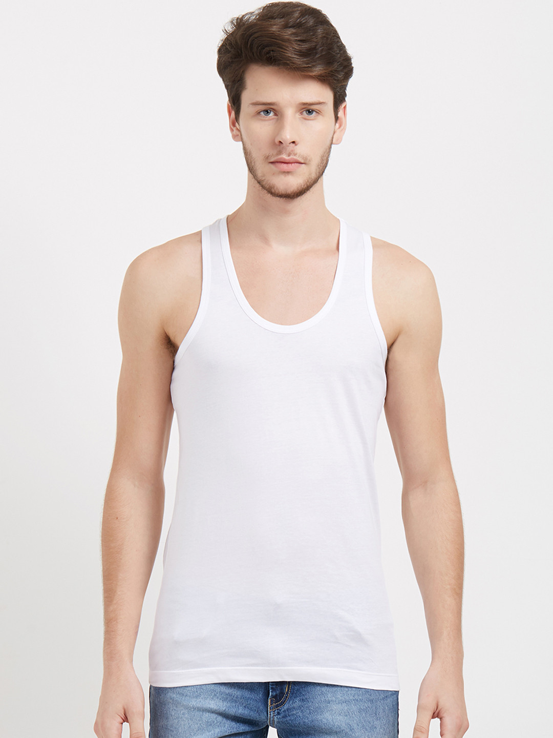 Buy Killer Men White Solid Innerwear Vest - Innerwear Vests for Men ...