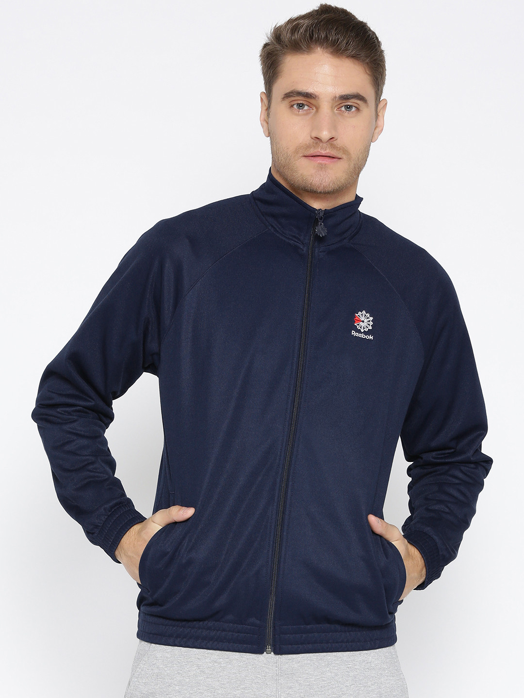 Buy Reebok Classic Men Navy Blue AC Classics Foundation Franchise Track ...