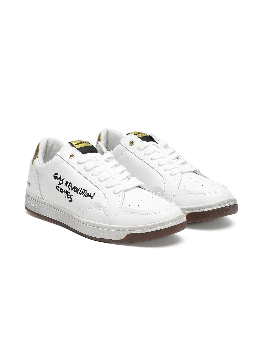 Buy GAS Men White Leather Sneakers - Casual Shoes for Men 8221807 | Myntra